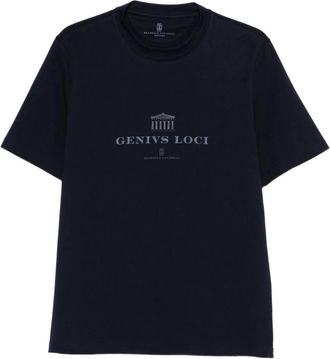 Brunello Cucinelli Homme, Tops, Bleu, Taille: 2XL T-Shirt Graphique