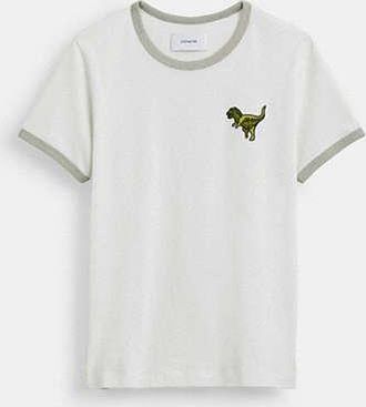 Coach Rexy Ringer T-Shirt f&uuml;r Frauen in Grau, Gr&ouml;&szlig;e X-Klein | Baumwolle