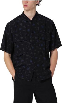 sacai Homme, Chemises, Noir, Taille: M Overdyed Floral Print Shirt