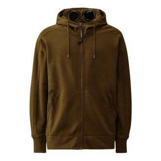 C.P. Company Diagonal Raised Fleece Goggle Sweatshirt - - Sweatshirts & Hoodies - Herren - Gr&uuml;n - S