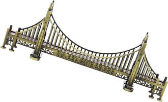 Valiclud Goldenes Gate Bridge Modell Aus Zinklegierung Tischdekoration Für Büro Und Wohnzimmer Stabile Brückenskulptur Als Wohnaccessoire Und Geschenk