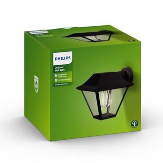 Philips 1649530PN A++ to E, myGarden Wandaussenleuchte Alpenglow, Aluminium, E27, schwarz, 20.04 x 17.40 x 17.94 cm