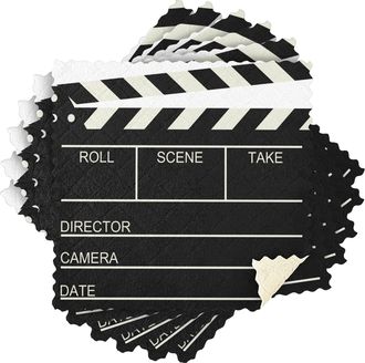 Mnsruu Old Cinema Movie Clapboard K&uuml;chent&uuml;cher, Geschirrtuch, Geschirrtuch, schnell trocknend, superweich, 28 x 28 cm, 6 St&uuml;ck