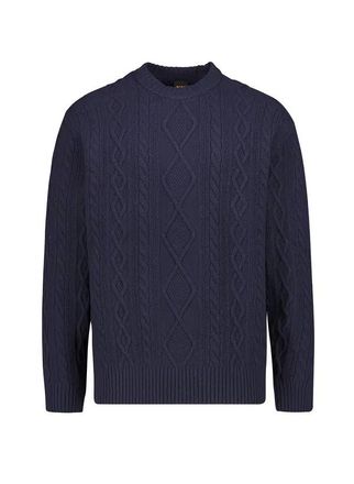 Boss Orange by Hugo Boss BOSS Orange Herren Pullover blau unifarben
