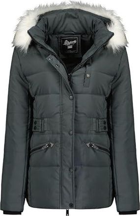 Geographical Norway Chester Lady - Parka Longue Epaisse Chaude Femme Automne Hiver - Manteau Fin Capuche Fausse Fourure - Blouson Coupe Vent - Doudoune Elegante Femmes (G