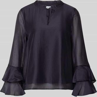 Comma Regular Fit Bluse aus Lyocell-Mix mit Volants