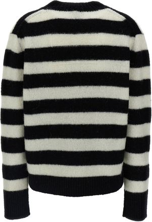 Marc Jacobs Striped Alpaca Wool Blend Sweater - Black