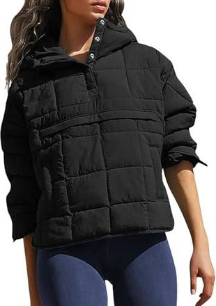 Generic Doudoune matelass&eacute;e pour femme, manteau dhiver surdimensionn&eacute; et pliable &agrave; capuche. Doudounes matelass&eacute;es pour femme
