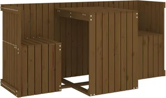 vidaXL Set de balcon 2 places marron miel bois de pin massif Vidaxl
