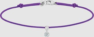 LA BRUNE & LA BLONDE Bracelet BB Cordon Violet Or Blanc Diamant Brillant
