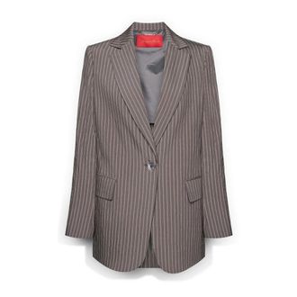 Elena Miro Pinstripe Blazer - - Jackets - Damen - Grau - L