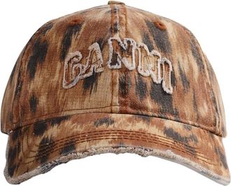 Ganni Femme, Accessoires, Multicolore, Taille: ONE Size Washed Cotton Print Canvas Cap