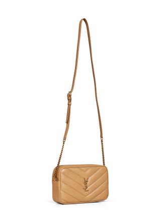 Saint Laurent Womens Camera Bag Loulou Beige Lambskin Shoulder