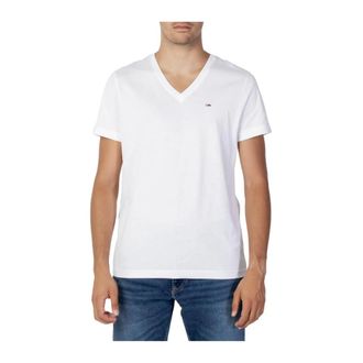 Tommy Jeans T-shirt col en V coupe classique - Homme - Tops - Blanc - Taille: M