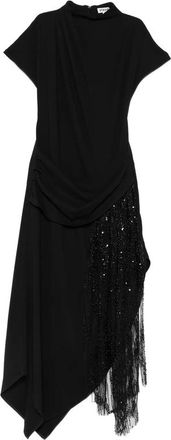 Staud Effie Sequin-embellished Fringed Maxi Dress