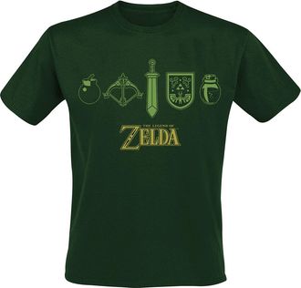 The Legend of Zelda Quest Essentials M&auml;nner T-Shirt gr&uuml;n XXL 100% Baumwolle Fan-Merch, Gaming