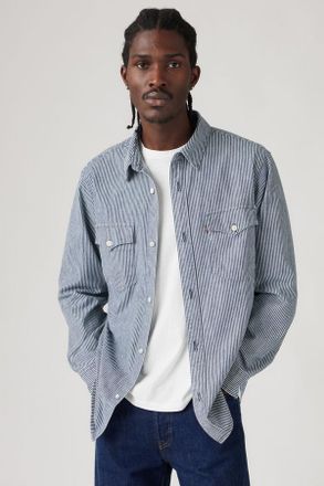 Levi's Chemise Western Relaxed - Homme - Bleu / Grand Dark Railroad Stripe - XL