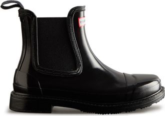 Hunter Commando Chelsea Gloss Boot Womens Wellington Boots 40-41 EU Black
