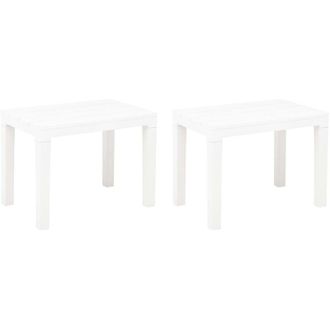 vidaXL Gartenb&auml;nke 2 Stk. Wei&szlig; Kunststoff Vidaxl