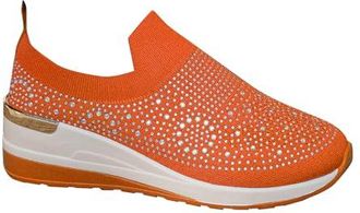 Generic Baskets respirantes &agrave; paillettes pour femme - Bout rond - Semelle &eacute;paisse - Confortables - Style d&eacute;contract&eacute; - Pour gym, sport, tennis, Orange, 38.5 E