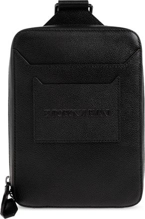 Emporio Armani Homme, Sacs, Noir, Taille: ONE Size Mini sac &agrave; dos bandouli&egrave;re en cuir foulonn&eacute;