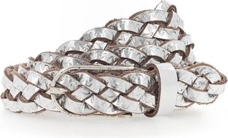 Vanzetti Braided Womens Belt W110 Silver Metallic