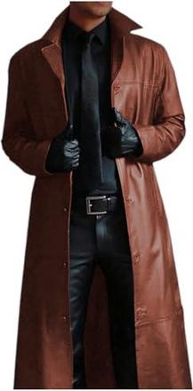 Generic Veste en cuir steampunk pour homme - Trench gothique - Longue - Tendance - Veste médiévale victorienne - Jupe de marche - Uniforme vampire - Cosplay -