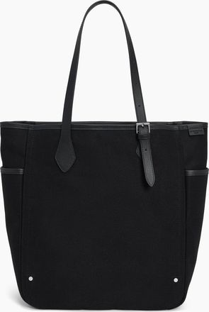 Le Tanneur Sac cabas moyen mod&egrave;le Solveig en toile coton et cuir lisse