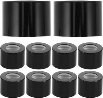 Pretyzoom Tofficu 10 St&uuml;ck Schwarze Aromaflaschen Verschlusskappen Nachf&uuml;llbare Diffuser Flaschen Deckel Ersatzkappen f&uuml;r Glas Duftflaschen Auslaufsicher Langle