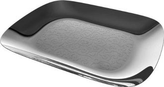 Alessi Mw10 Dressed Plateau Rectangulaire en Acier Inoxydable 18/10 Brillant avec D&eacute;coration en Relief