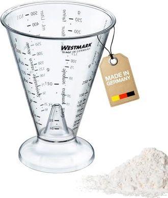 Westmark Verre Mesureur avec C&ocirc;ne de Mesure de pr&eacute;cision, Graduations multilingues et diverses Unit&eacute;s de mesure, en forme dentonnoir, capacit&eacute; : 0,5 litre, pla