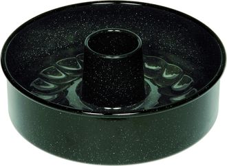 Riess 0485-022, Tortenform, 26 cm, 3-tlg., CLASSIC - BACKFORMEN, Höhe 8,0 cm, Profibäcker, Backform, Emaillie, schwarz, mit Rohrboden, Induktion, Emaille
