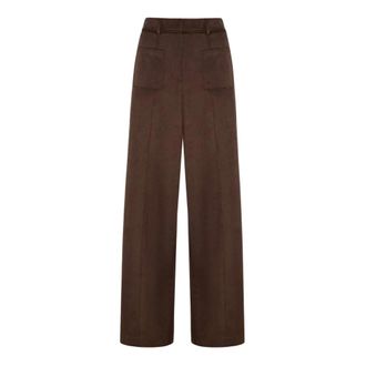Manila Grace Weite Hose mit Taschen - - Trousers - Damen - Braun - L