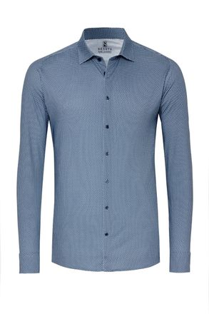 DeSoto Herren Hemd - Style &raquo;Casual Kent&laquo; B&uuml;gelfrei, Weiss-blau, XXL