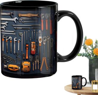 Generic Werkzeugkasten-Set f&uuml;r Mechaniker, Keramik, bedruckt, f&uuml;r Herren, leuchtende Farben, Trinkwerkzeug f&uuml;r Arbeitsbereich, Schlafsaal und Zuhause