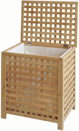 Clp W&auml;schebox f&uuml;r Schmutzw&auml;sche Ronthy, W&auml;schesammler Holz W&auml;schesack 70L waschbar herausnehmbar, Bambusrahmen f&uuml;r Badezimmer, Farbe:Natur