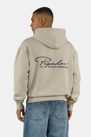 Pegador Kapuzensweatshirt PEGADOR Pike Oversized Hoodie, Herren, Gr. XXL, washed khaki beige twilight blau, Sweatware, Obermaterial: 80% Baumwolle, 20% Polyes