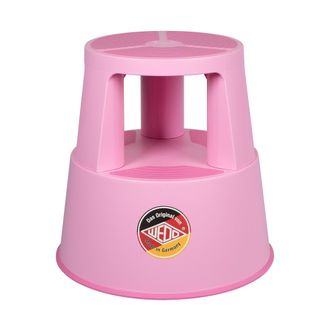 Wedo x FRNK Rollhocker Super Step - robuster Tritthocker aus Kunststoff, TÜV/GS-geprüft nach EN 14183-F, rutschfest, rollbar, Made in Germany, Höhe ca. 43 