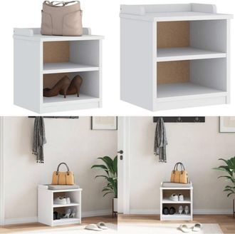 vidaXL Flurbank sandnes Weiß 45x40x50 cm Massivholz Kiefer - Vidaxl