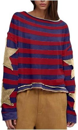 Generic Sweat &agrave; capuche athl&eacute;tique &agrave; col rond pour femme &agrave; manches longues Y2K coupe ample style sportif &eacute;paules tombantes graphique r&eacute;tro confortable pull mi