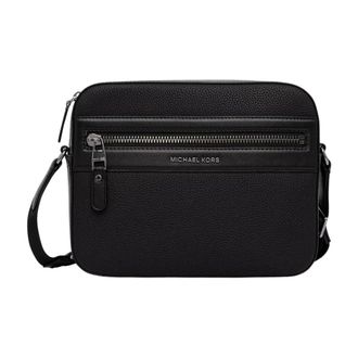 Michael Kors Homme, Sacs, Noir, Taille: ONE Size Sac bandouli&egrave;re en cuir grain&eacute; Jet Set