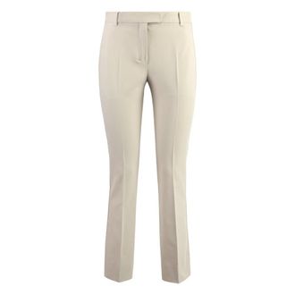 Max Mara Stretch-Viskose-Hose mit ausgestelltem Saum - - Trousers - Damen - Beige - 2XL