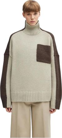 J.W.Anderson Pullover mit zwei Farbt&ouml;nen und aufgesetzter Tasche - - Knitwear - Damen - Beige - XS