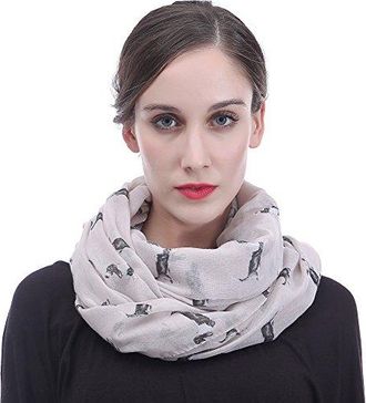 Lina & Lily écharpe tube snood à motif chien Basset Hound (Beige)