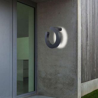 Globo Lighting Applique murale led anneau design spot en aluminium &eacute;clairage de fa&ccedil;ade lampe dext&eacute;rieur de jardin gris Globo 34273