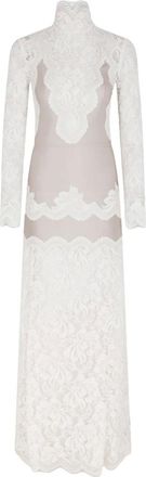 Paco Rabanne Femme, Robes, Beige, Taille: 40 FR Long Dress in Lace and Jersey