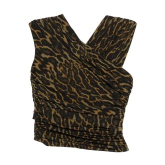 Ganni Femme, Blouses et Chemises, Multicolore, Taille: 42 FR Blouse Imprim&eacute;e Fronc&eacute;e en Jersey Brillant