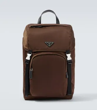 Prada Rucksack aus Re-Nylon mit Leder