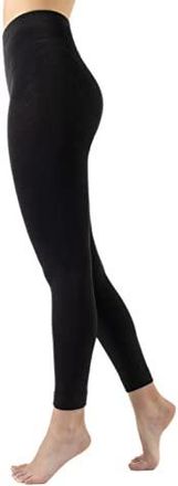 Cette 1/2 Paires - Collant Thermique sans Pied, Legging Opaque, Legging Chaud molletonné, intérieur Polaire, Collant sans Pied dHiver | 300 DEN | Noir | S/M