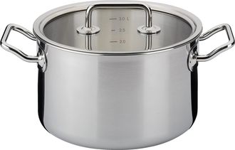 Spring Brigade Premium Promotion Fleischtopf mit Glasdeckel, 20 cm, Edelstahl